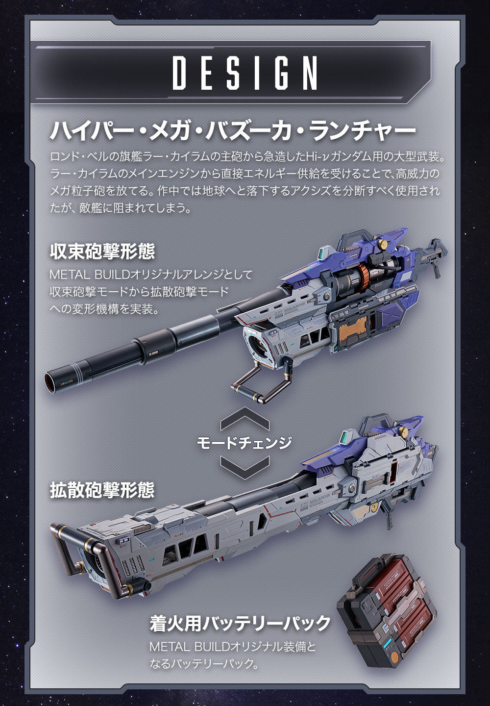 METAL BUILD Hi-ν Gundam Hyper Mega Bazooka Launcher Option Set ...